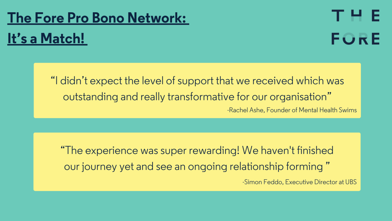 The Fore - Connecting unsuccessful applicants with pro bono support - The Fore